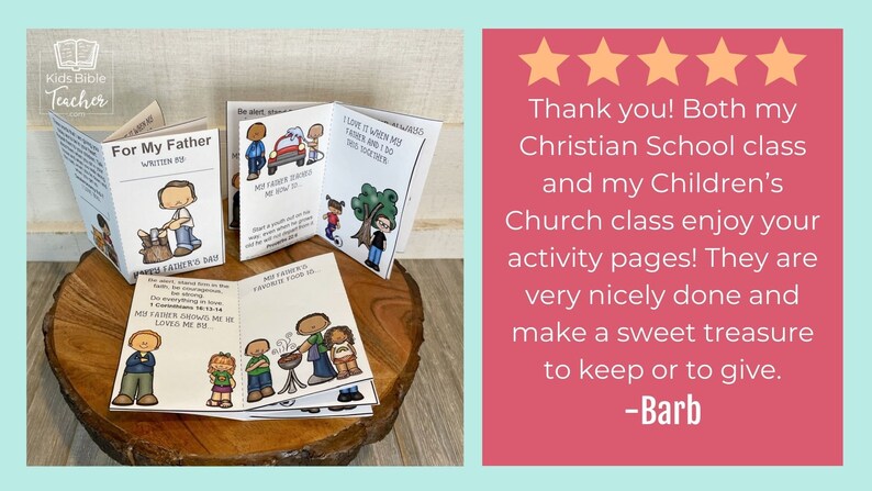 Father's Day Mini Book Craft, Biblical Father's Day Activity, Bible ...