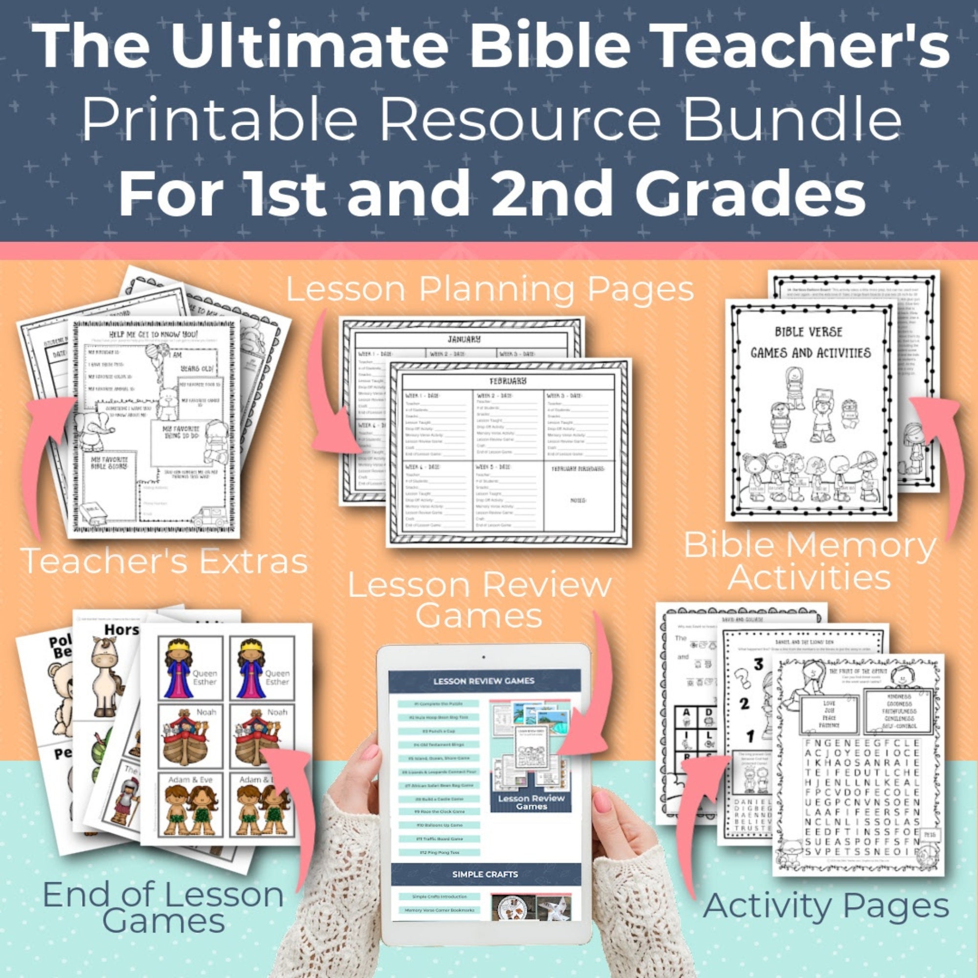 Bible Teacher's Printable Resource Bundle for 1st and 2nd Grade, First ...