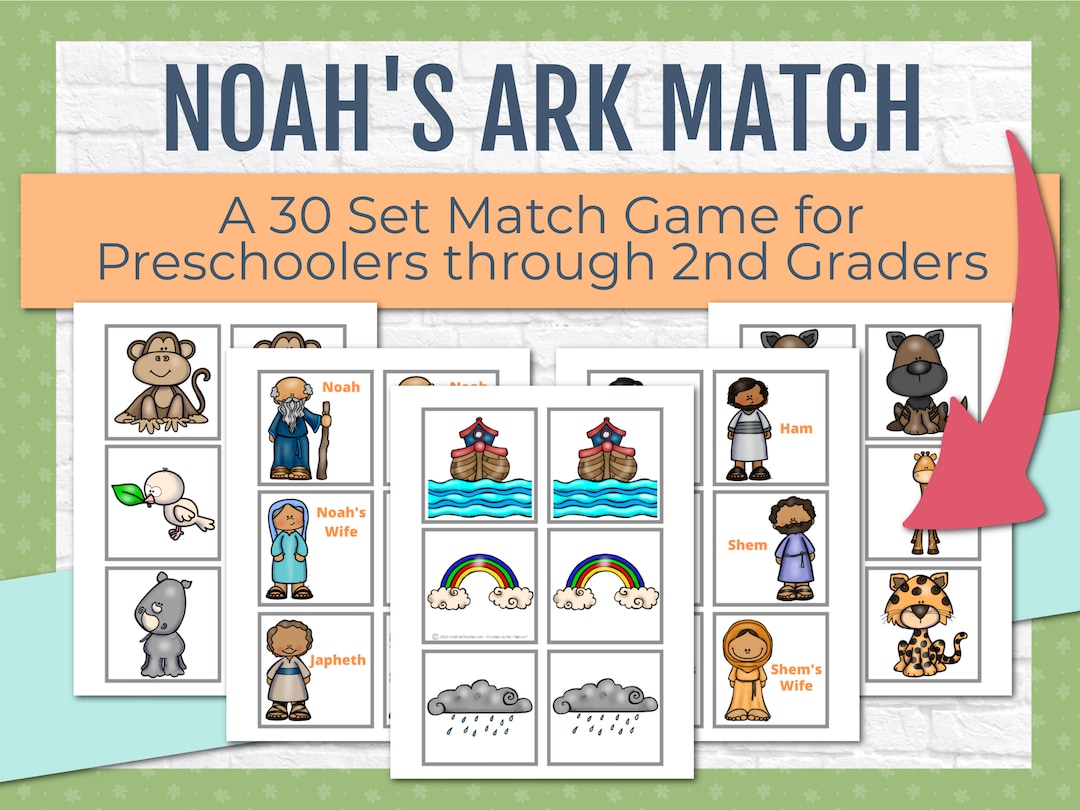 Noah's Ark Matching Game Bible Elementary Sunday School - Etsy