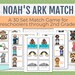 Noah's Ark Matching Game, Bible Elementary Sunday School Activity ...