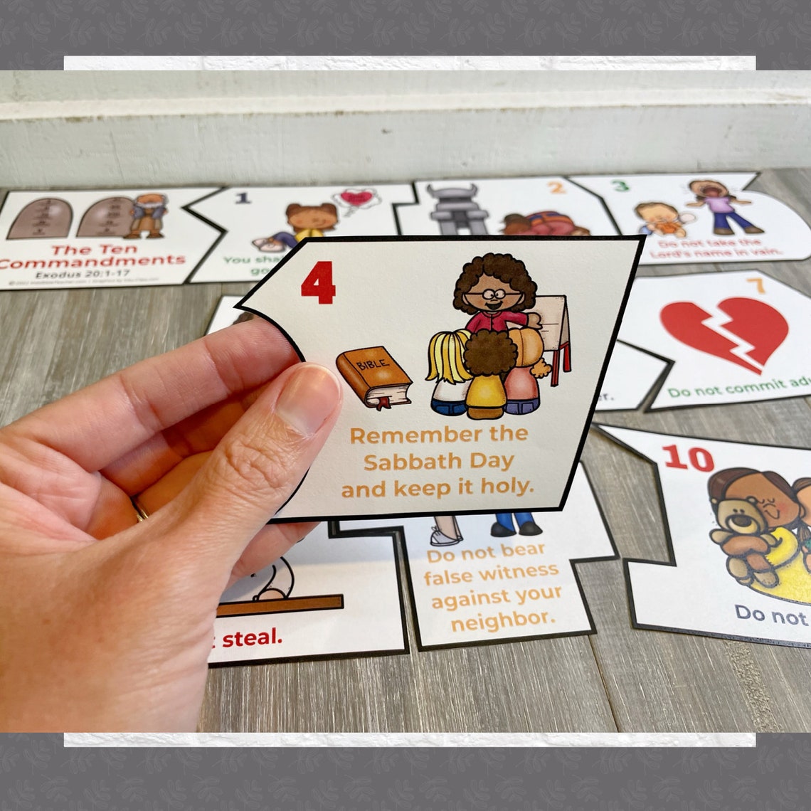 10 Commandments Bible Activity, Bible Puzzle, 10 Commandments Game for ...