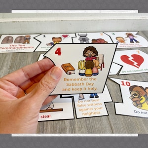 10 Commandments Bible Activity, Bible Puzzle, 10 Commandments Game for ...