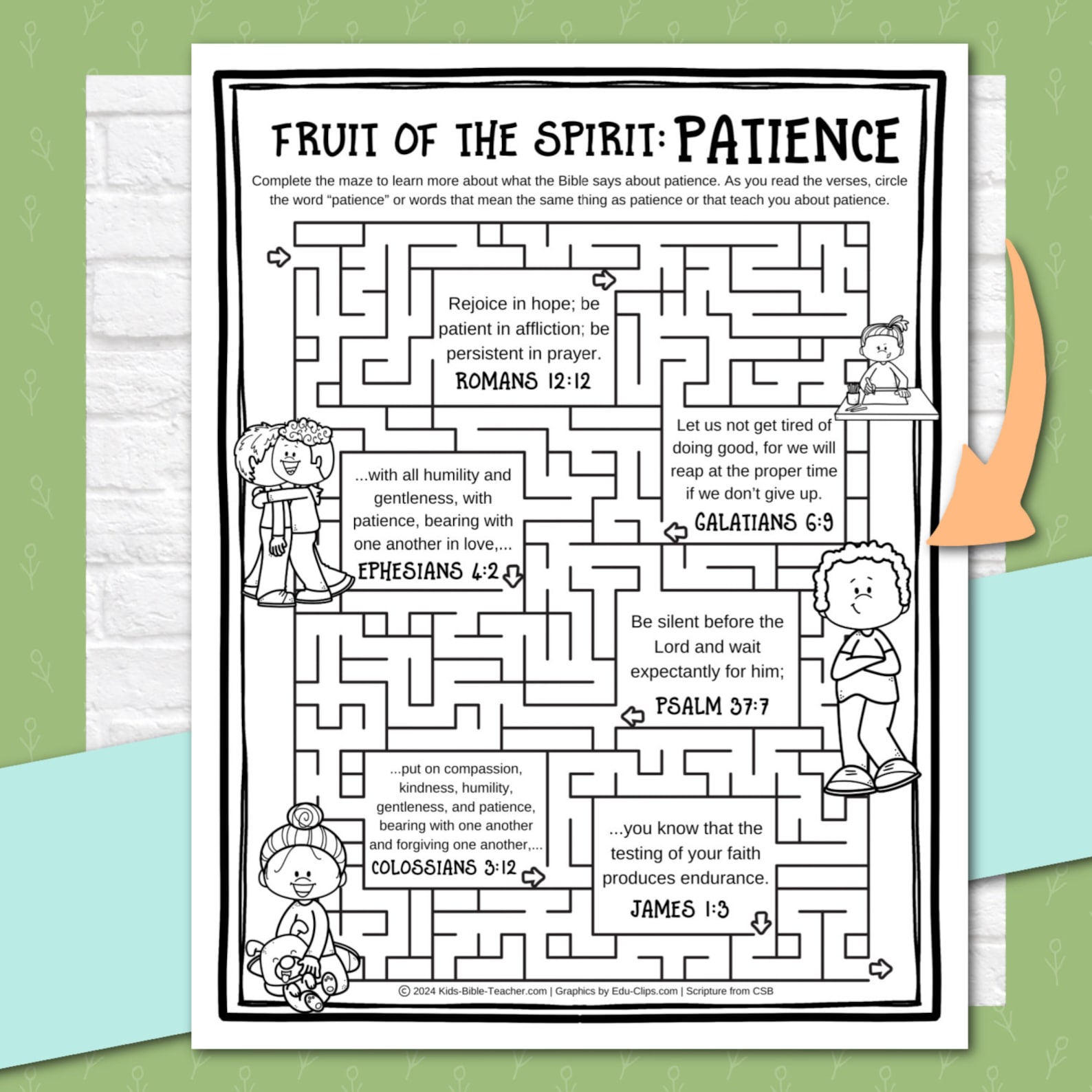 Fruit of the Spirit Activity Page Downloads for Kids Elementary Bible ...