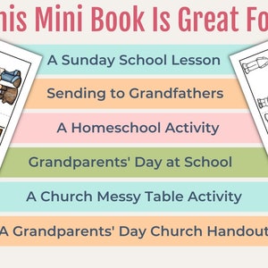Grandfather Mini Book Craft With Bible Verses, Grandparents Day ...
