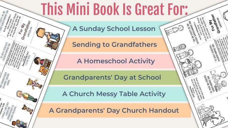 Grandfather Mini Book Craft With Bible Verses, Grandparents Day ...