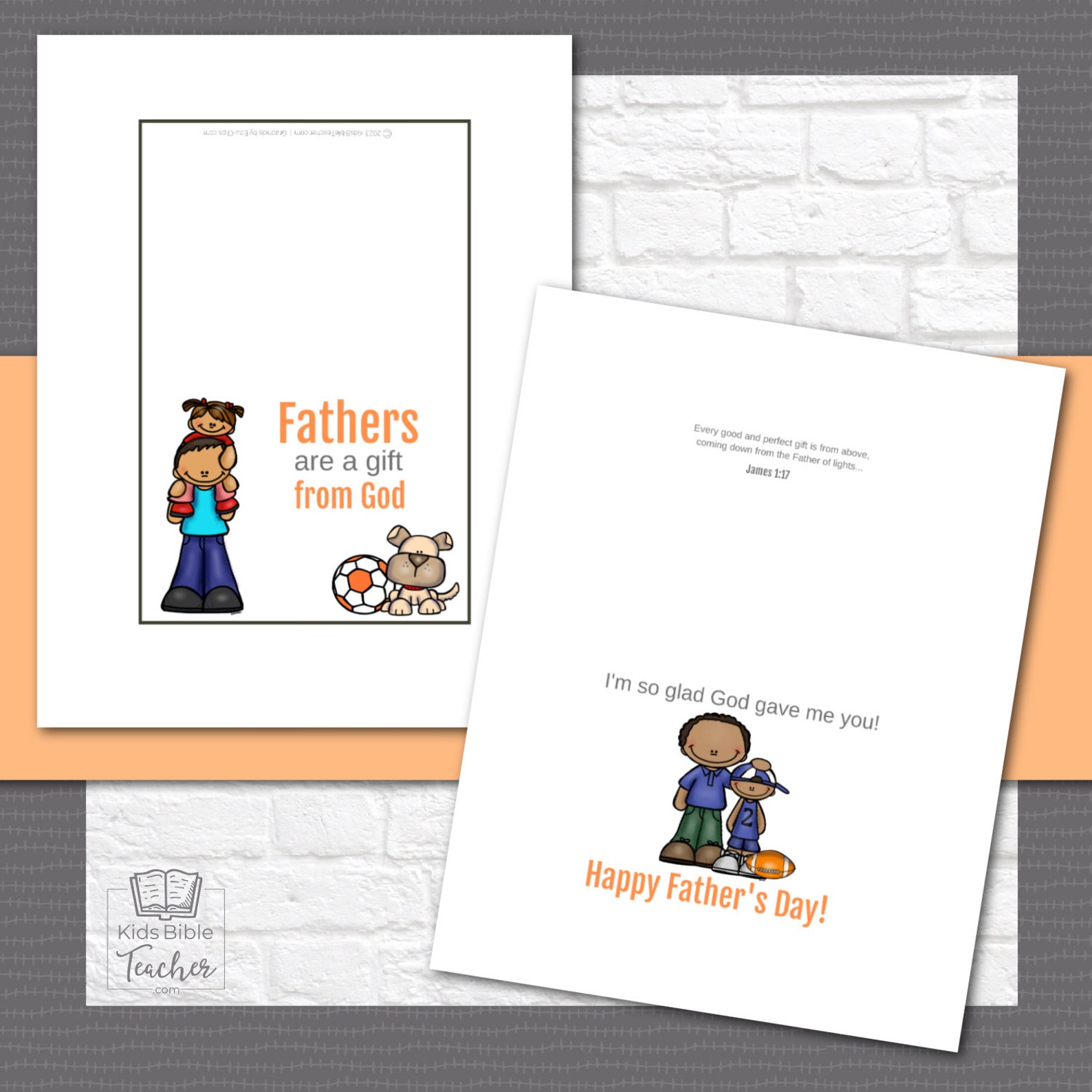 Father's Day Cards for Kids, Printable Father's Day Gift for Children ...