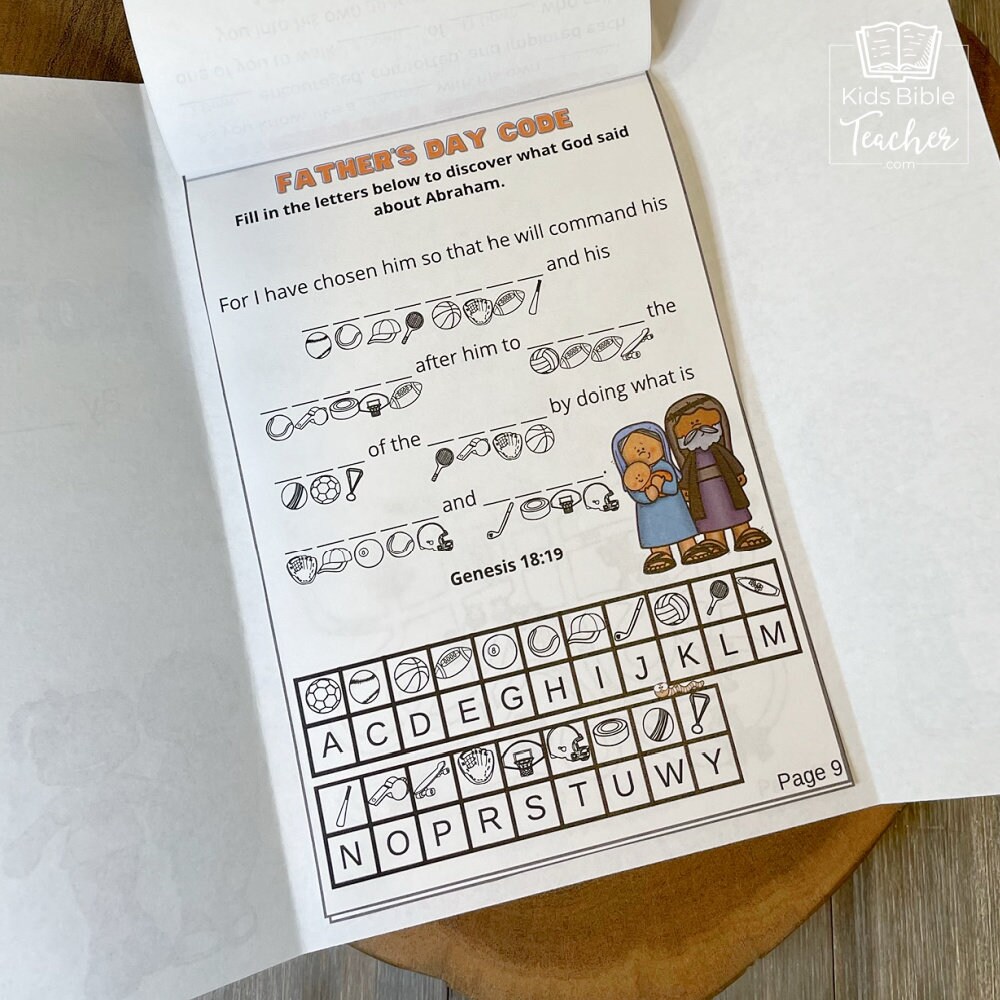 Father's Day Printable Activity Notebook for Kids, Sunday School Bible ...