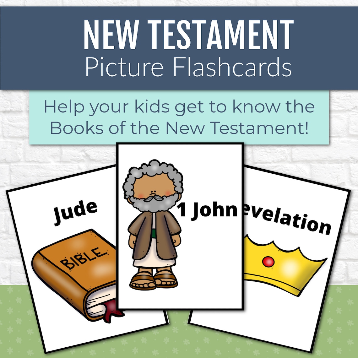 New Testament Books of the Bible Kids Flash Cards Bible Verse - Etsy