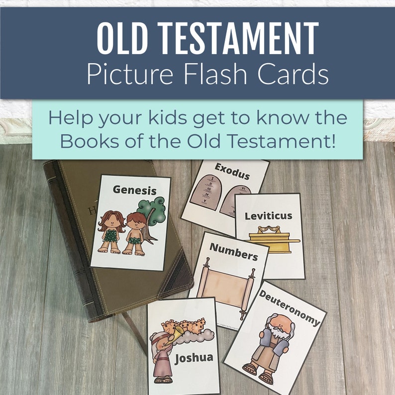 Old Testament Books of the Bible Kids Flash Cards Bible Verse - Etsy