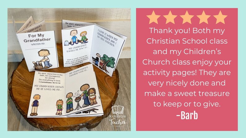 Grandfather Mini Book Craft With Bible Verses, Grandparents Day ...