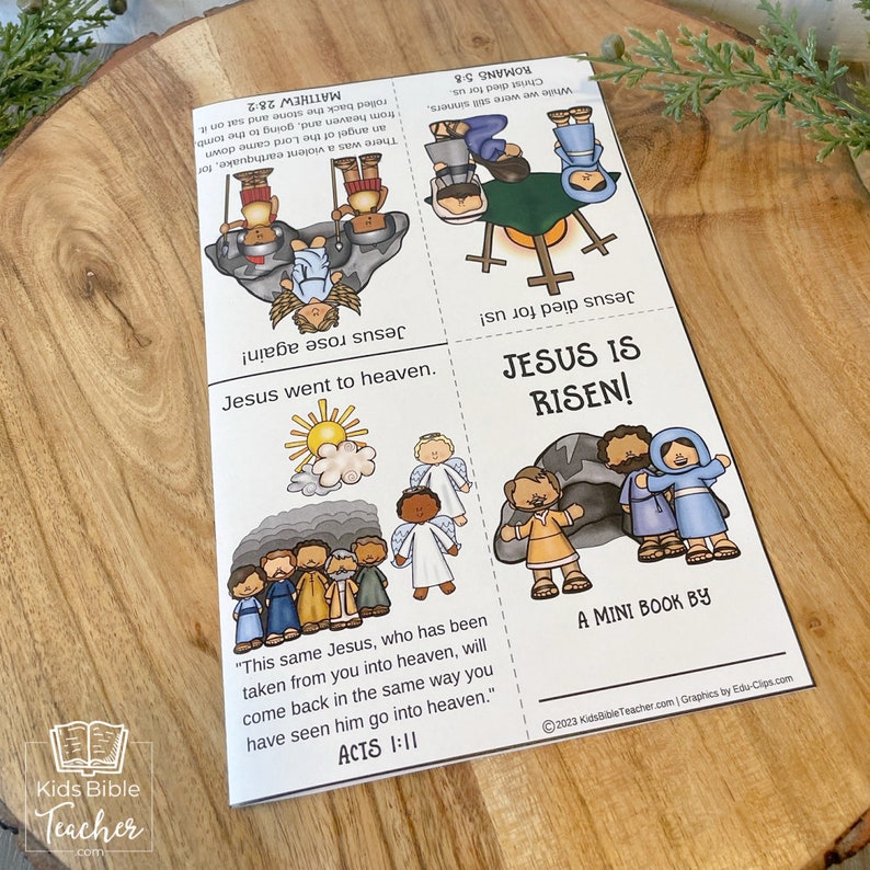 Easter Story Mini Book Craft, Jesus is Risen Bible Craft for Kids ...