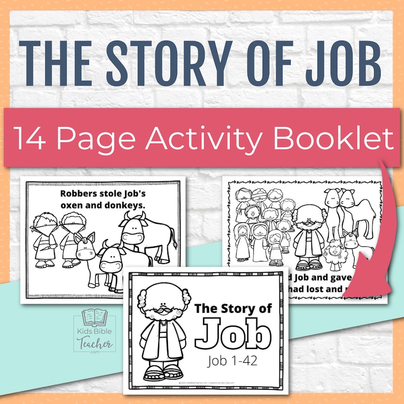 Story of Job Activity Pages Bible Preschool Sunday School Activity ...