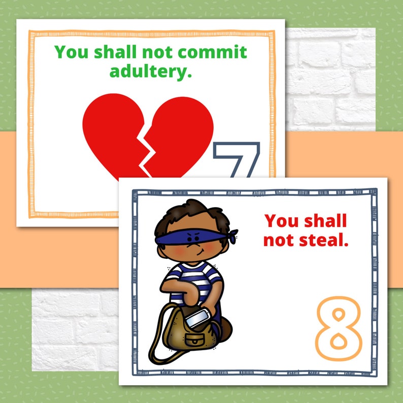 Ten Commandments Posters, Bible Study Children, Sunday School Lesson ...