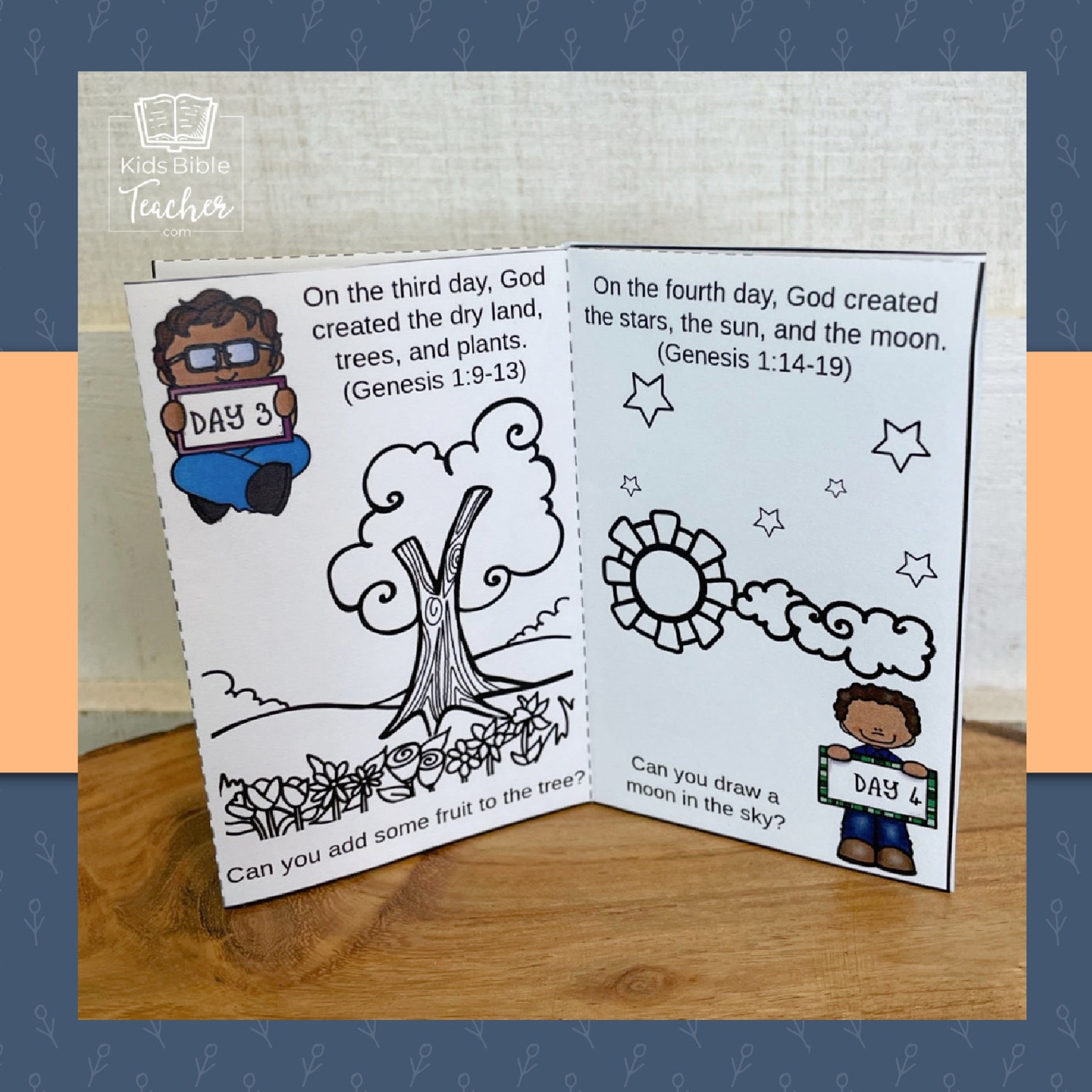 Creation Bible Story Mini Book Craft for Kids Featuring Genesis 1 ...