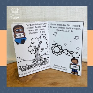 Creation Bible Story Mini Book Craft for Kids Featuring Genesis 1 ...