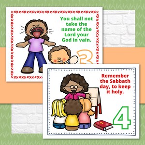 Ten Commandments Posters, Bible Study Children, Sunday School Lesson ...