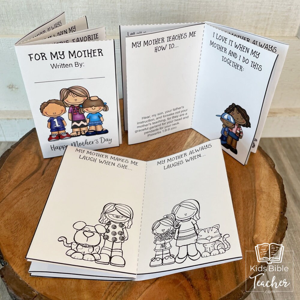 Mother's Day Mini Book Craft, Biblical Mother's Day Activity, Bible ...