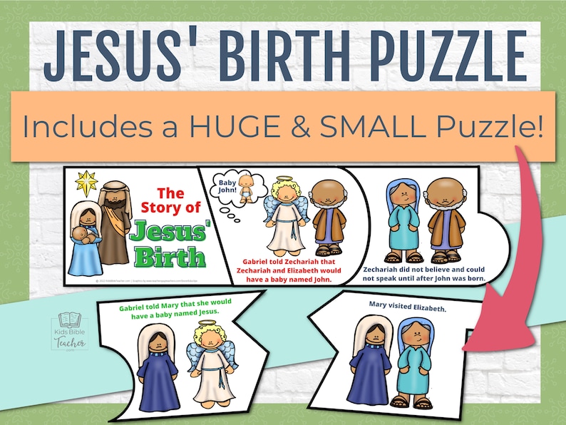 Jesus' Birth Teaching Lesson, Bible Puzzle, New Testament Bible Game ...