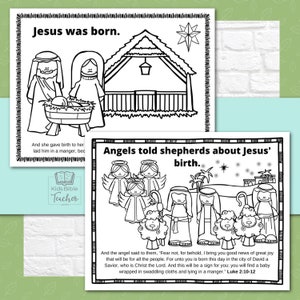 Jesus' Birth Activity Pages, Bible Preschool Sunday School Christmas ...