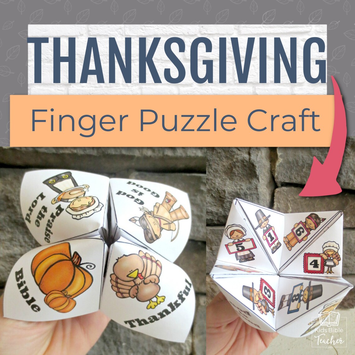 Thanksgiving Bible Cootie Catcher Craft Christian Kid Finger Puzzle ...