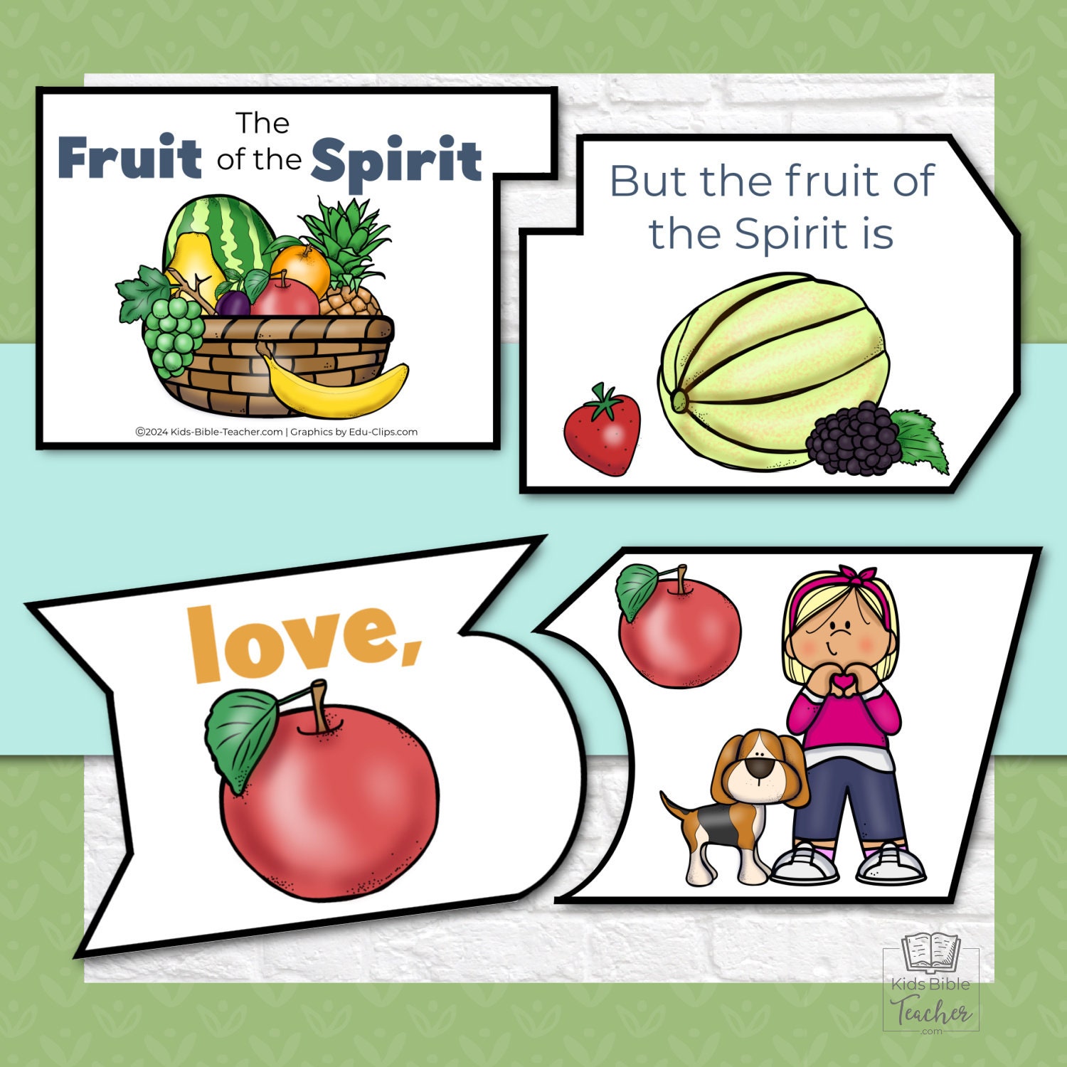 Fruit of the Spirit Bible Puzzle Bible Game for Kids Floor Puzzle ...