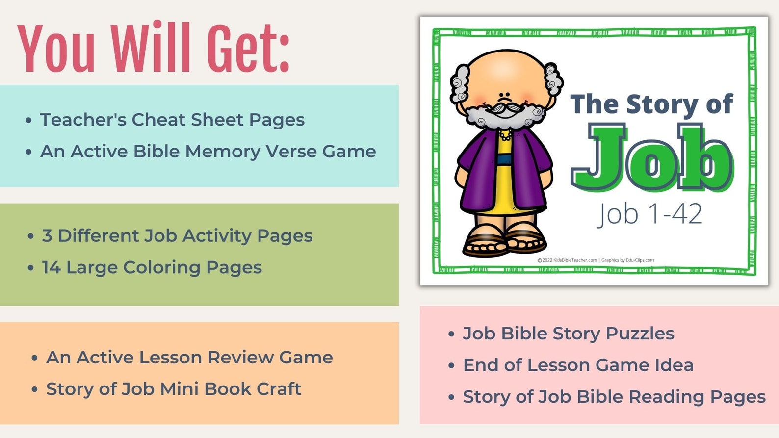 Story of Job Complete Lesson Pack, Homeschool Sunday School Teacher ...