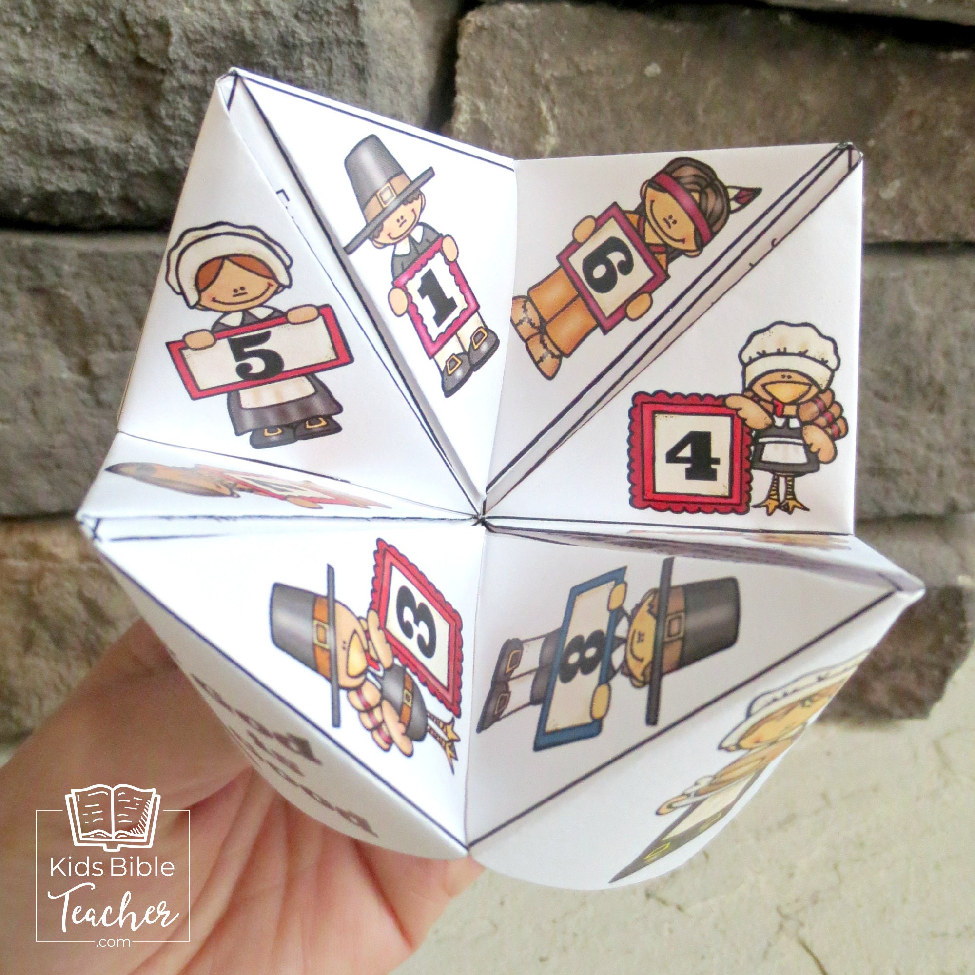 Thanksgiving Bible Cootie Catcher Craft Christian Kid Finger Puzzle ...