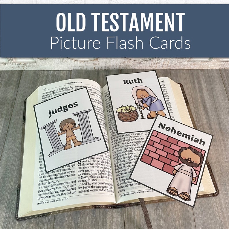 Old Testament Books of the Bible Kids Flash Cards Bible Verse - Etsy UK