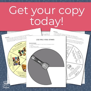 Bible is My Light Spinner Craft for Kids With Bible Verses About Light ...