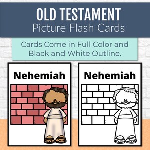 Old Testament Books of the Bible Kids Flash Cards, Bible Verse Learning ...