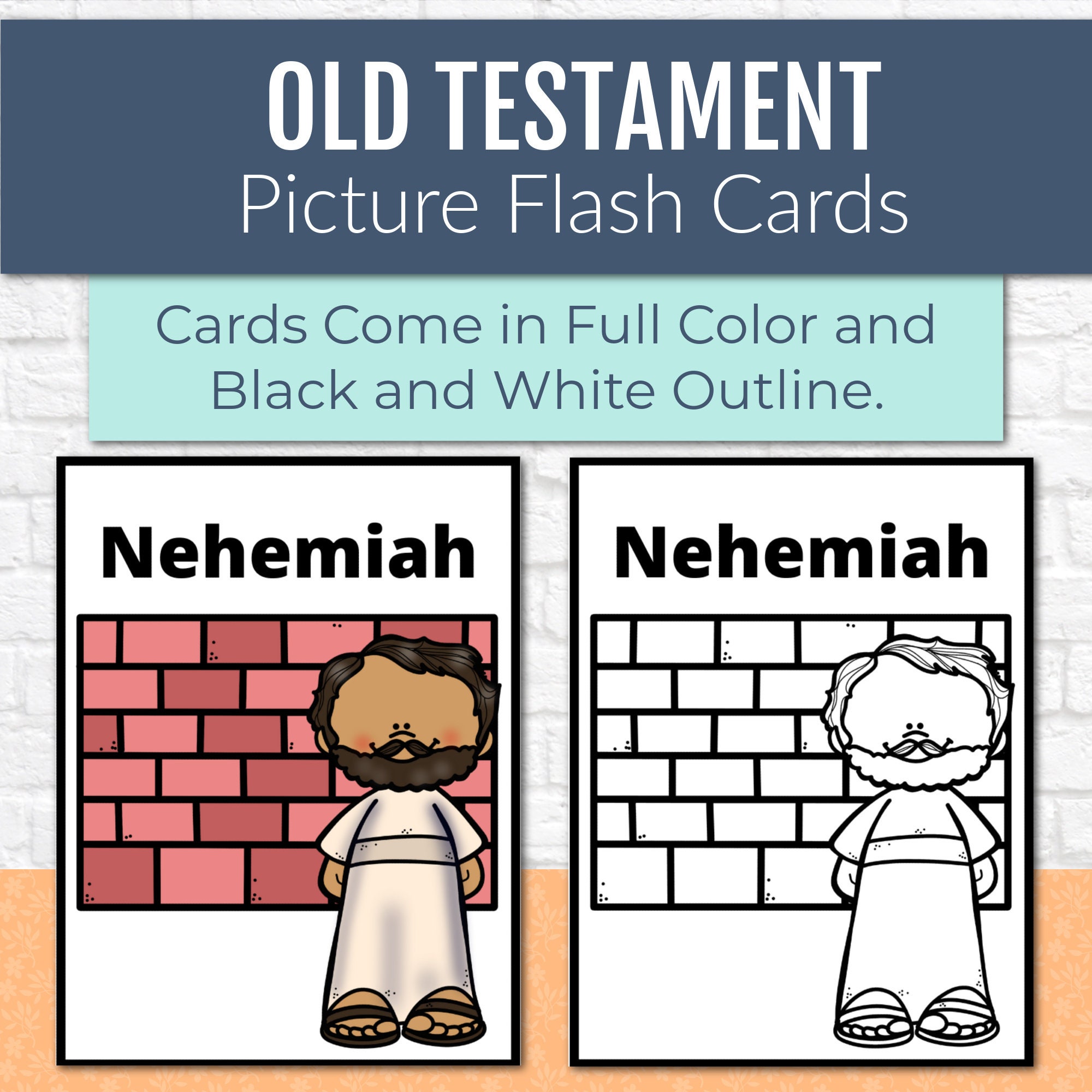 Old Testament Books of the Bible Kids Flash Cards, Bible Verse Learning ...