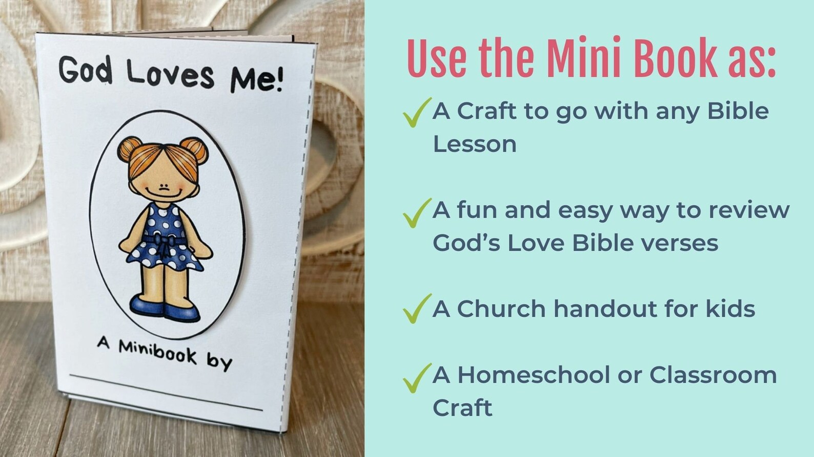 God Loves Me Mini Book Craft for Kids With Bible Verses About God's ...