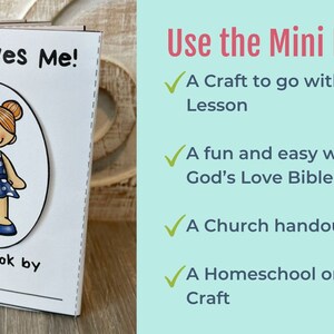 God Loves Me Mini Book Craft for Kids With Bible Verses About God's Love Sunday School ...