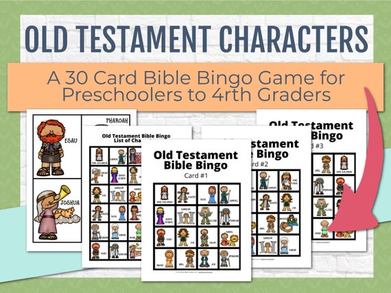 Antique Bible Card Game Characters