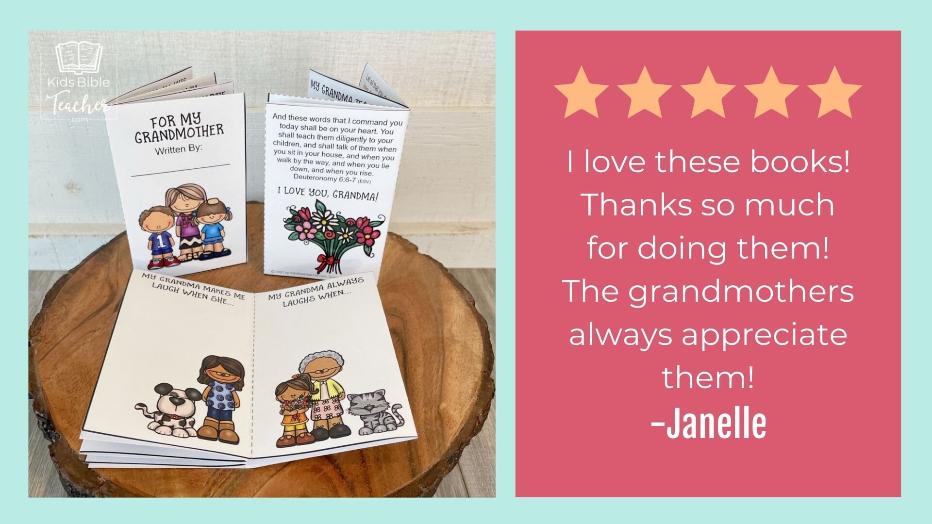 Grandmother's Mini Book Craft With Bible Verses, Grandma Gift for ...