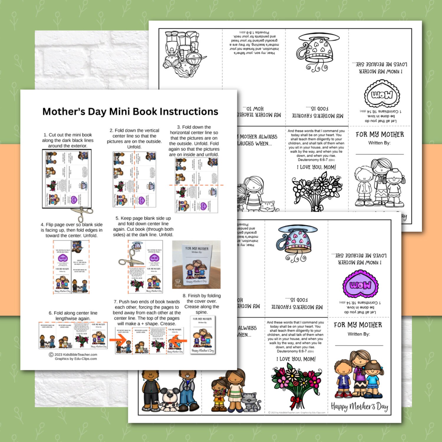 Mother's Day Mini Book Craft, Biblical Mother's Day Activity, Bible ...