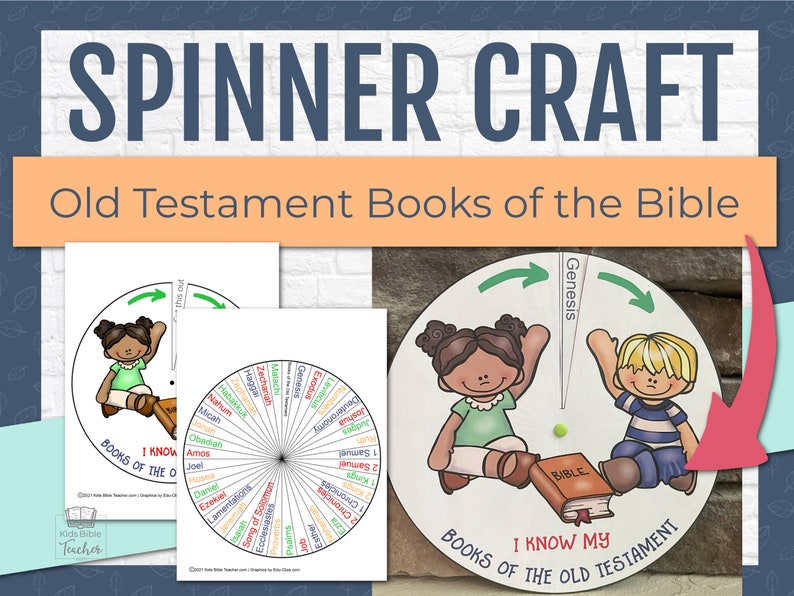 Old Testament Books of the Bible Spinner Craft Bible Study Games Trivia ...