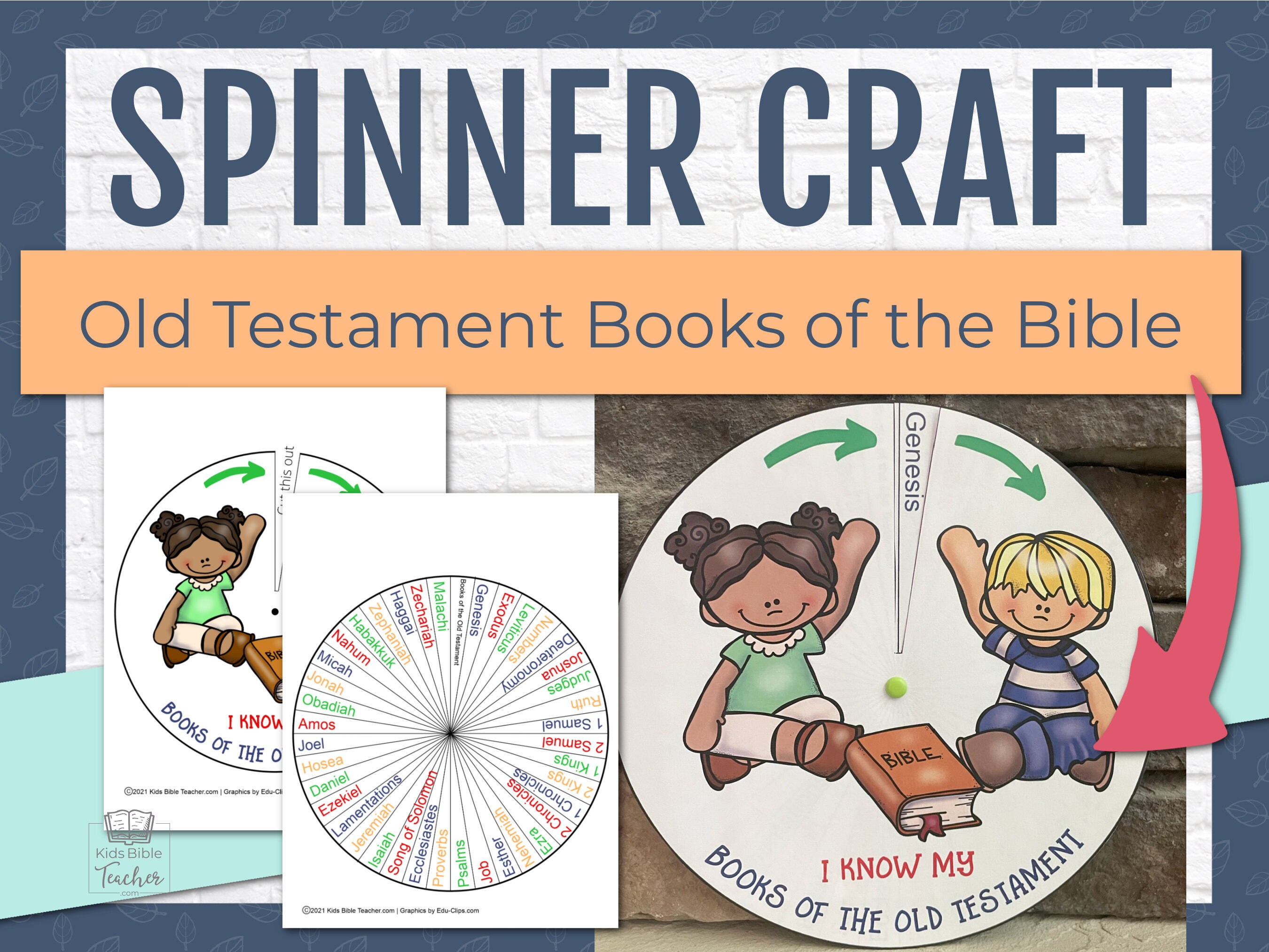 Old Testament Books of the Bible Spinner Craft Bible Study Games Trivia ...