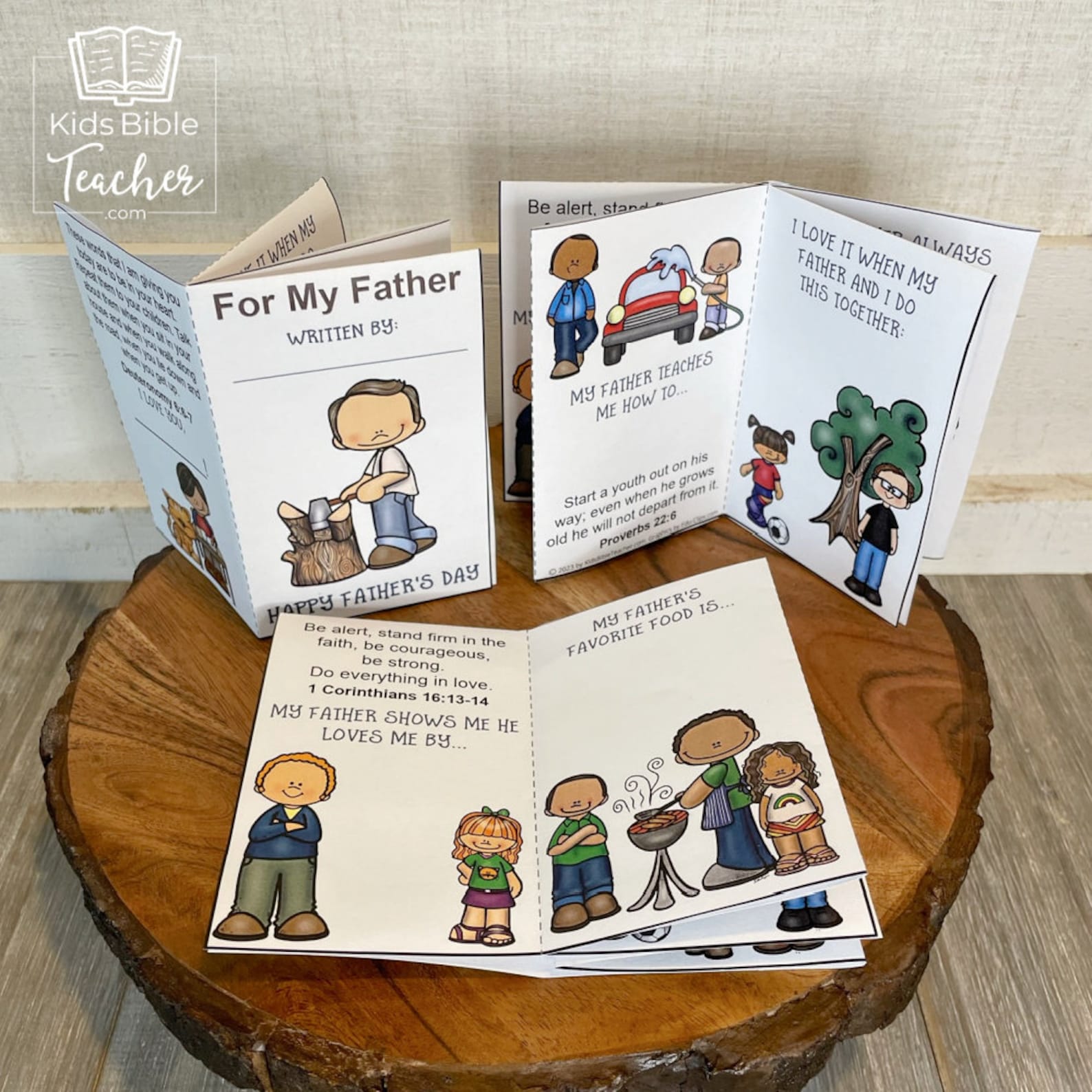 Father's Day Mini Book Craft, Biblical Father's Day Activity, Bible ...