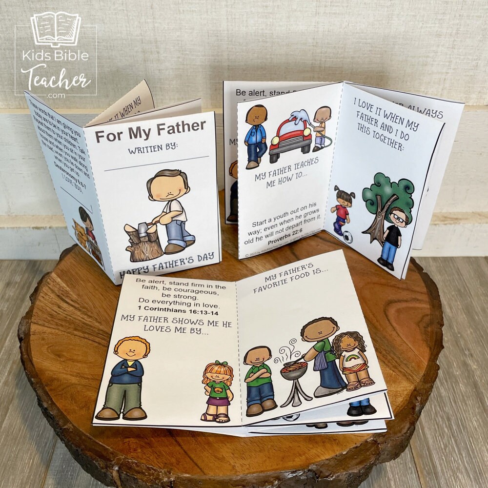 Father's Day Mini Book Craft, Biblical Father's Day Activity, Bible ...