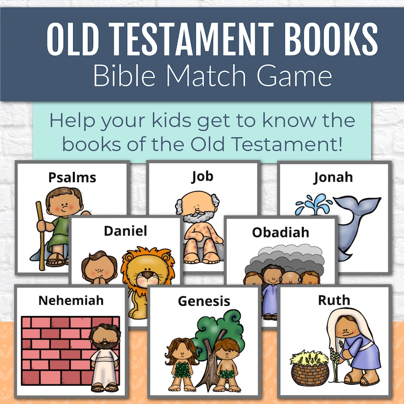 Old Testament Matching Game, Bible Elementary Sunday School Activity ...