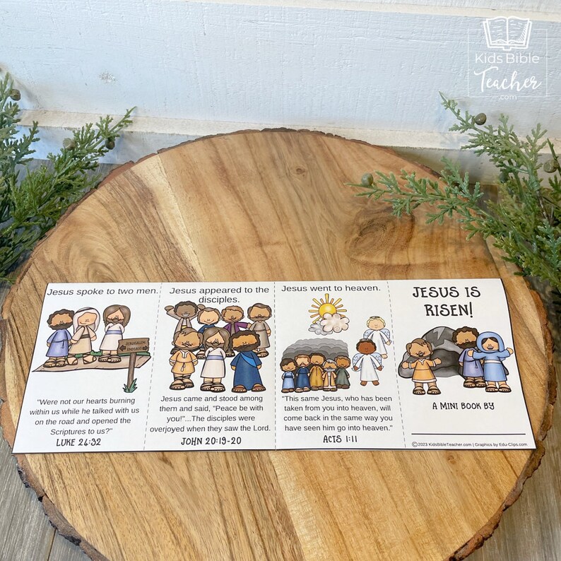 Easter Story Mini Book Craft, Jesus is Risen Bible Craft for Kids ...