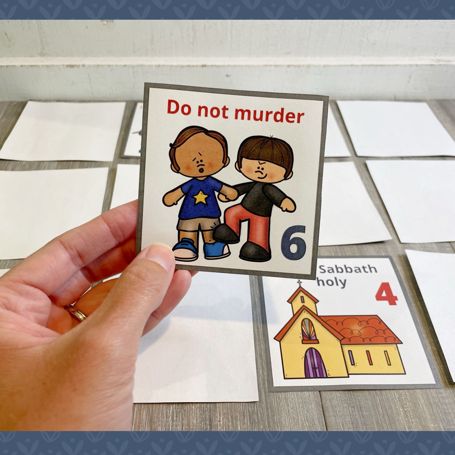Ten Commandments Matching Game, Bible Elementary Sunday School Activity ...