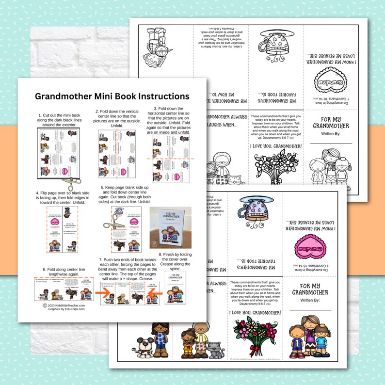 Grandmother's Mini Book Craft With Bible Verses, Grandma Gift for ...