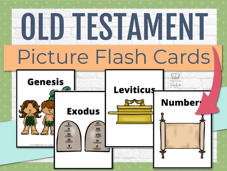Old Testament Books of the Bible Kids Flash Cards Bible Verse - Etsy