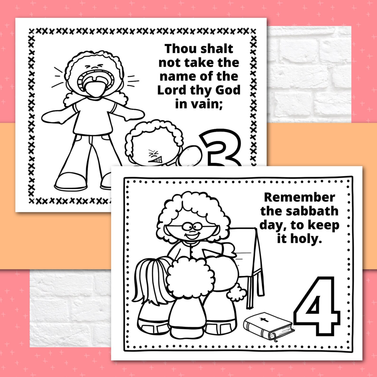 Ten Commandments Activity Pages, Bible Preschool Sunday School Activity ...