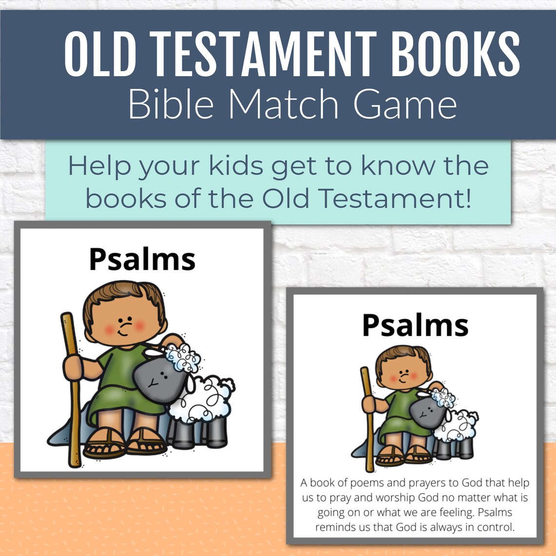 Old Testament Matching Game Bible Elementary Sunday School - Etsy