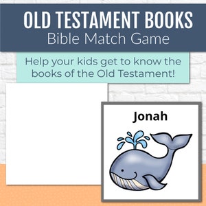 Old Testament Matching Game, Bible Elementary Sunday School Activity ...