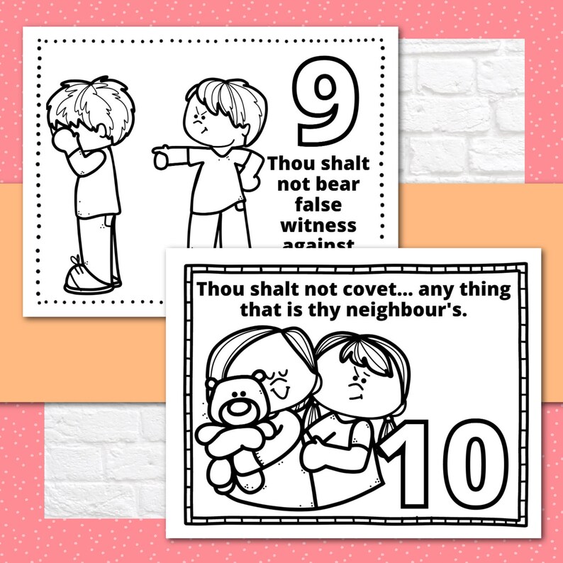 Ten Commandments Activity Pages, Bible Preschool Sunday School Activity ...