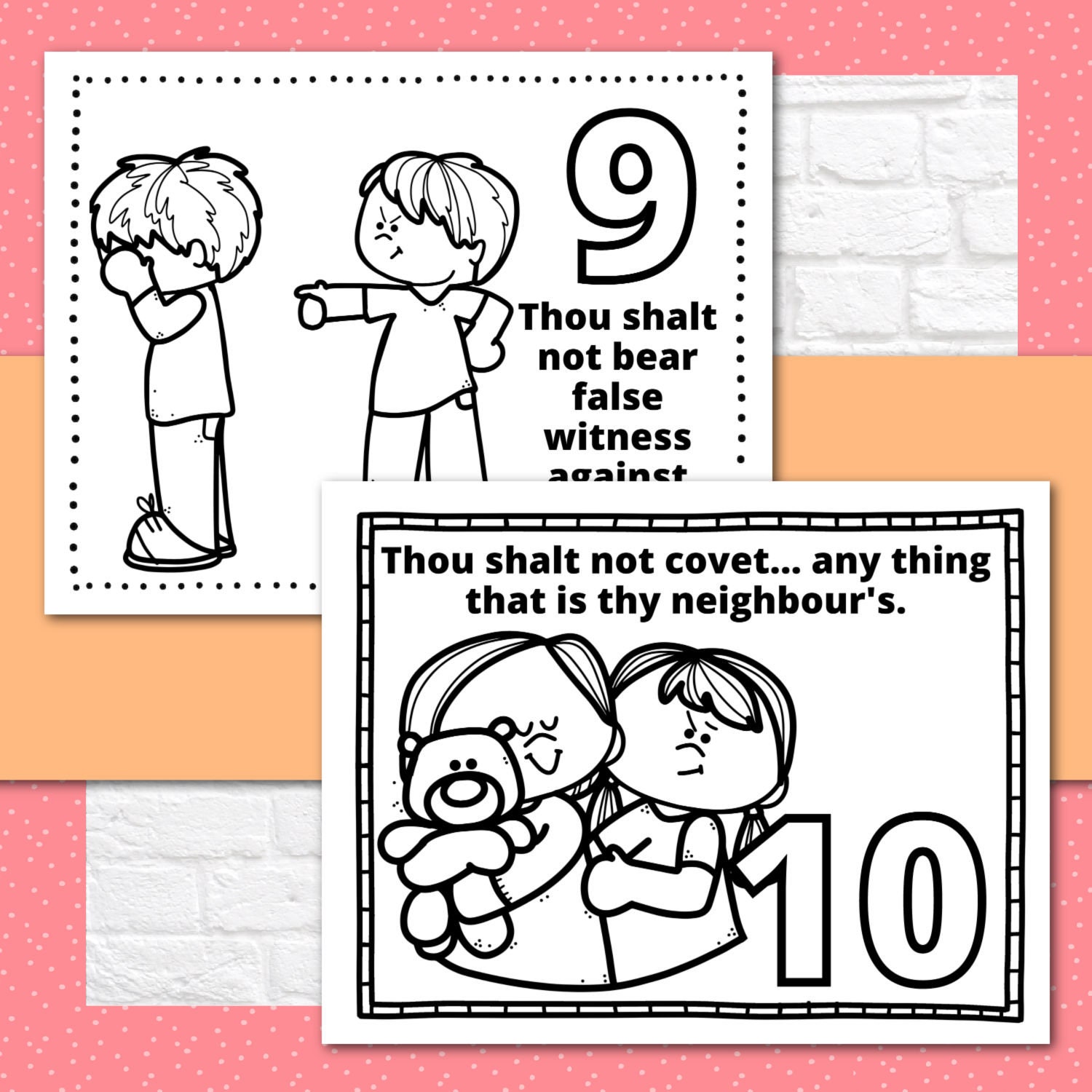 Ten Commandments Activity Pages, Bible Preschool Sunday School Activity ...